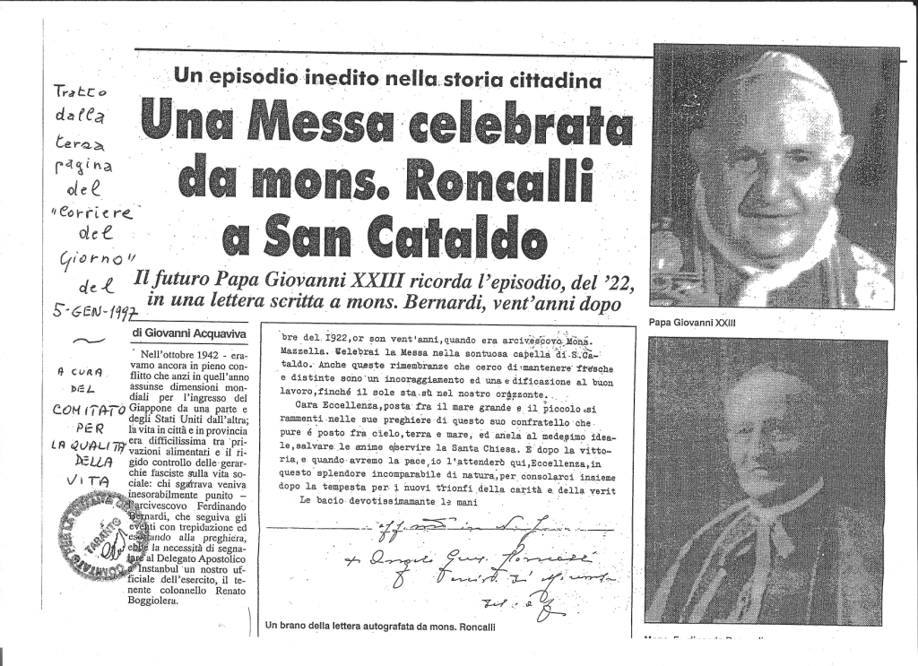 Il CQV ha commemorato mons. Angelo Roncalli – Punti di Vista press